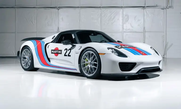Low-mileage 2015 Porsche 918 Spyder with Weissach package and Martini ...