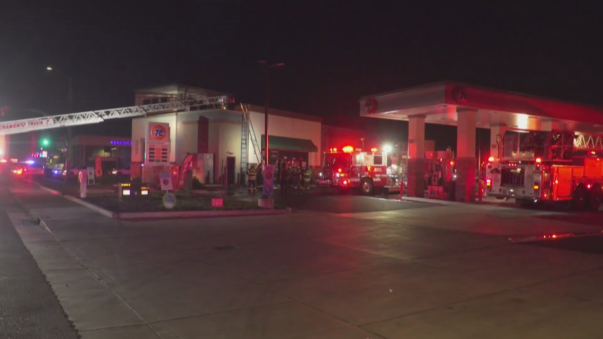 76 gas station on Florin Road catches fire