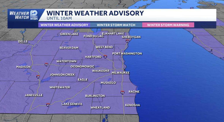 Winter weather advisory: Slick roads, snow across southeast Wisconsin