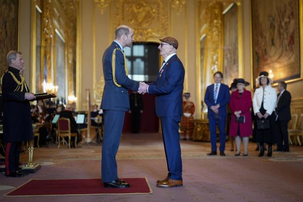 Frank Rothwell officially receives OBE from Prince William at Windsor ...