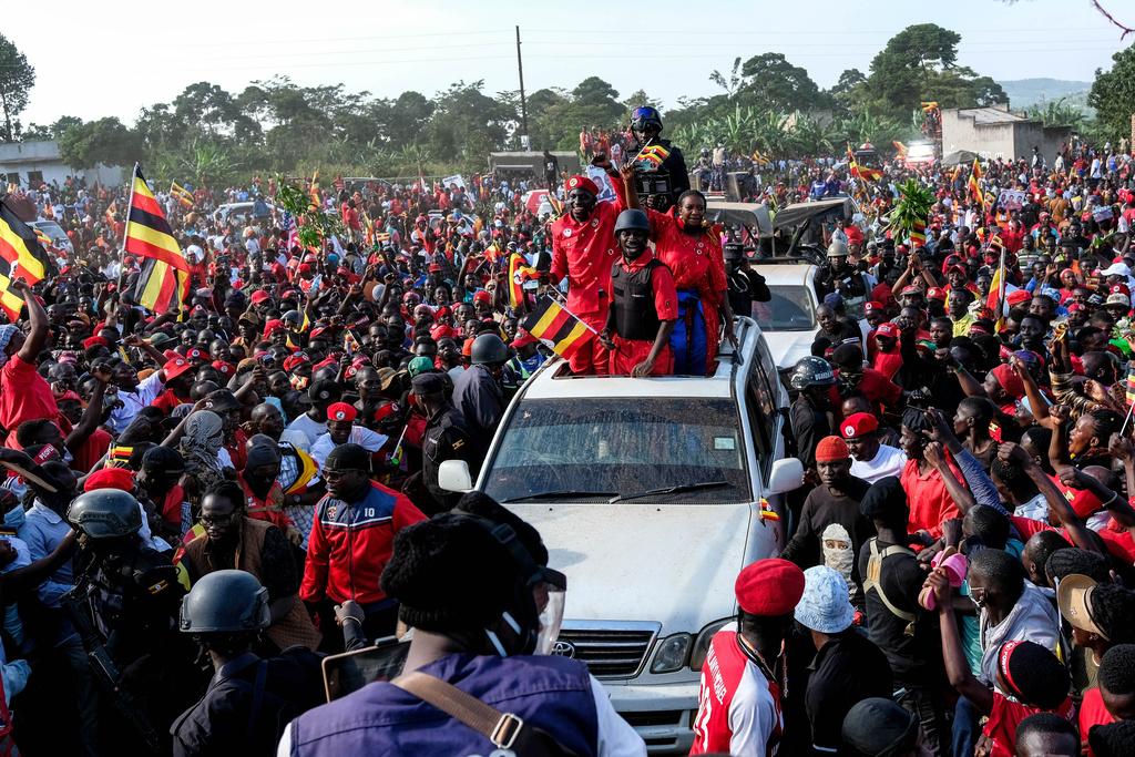 Photos show campaigning in Uganda ahead of a presidential election