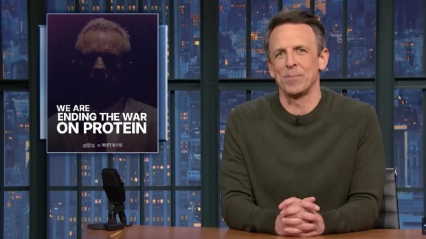 Seth Meyers celebrates Trump admin 'ending the war on protein' with RFK ...