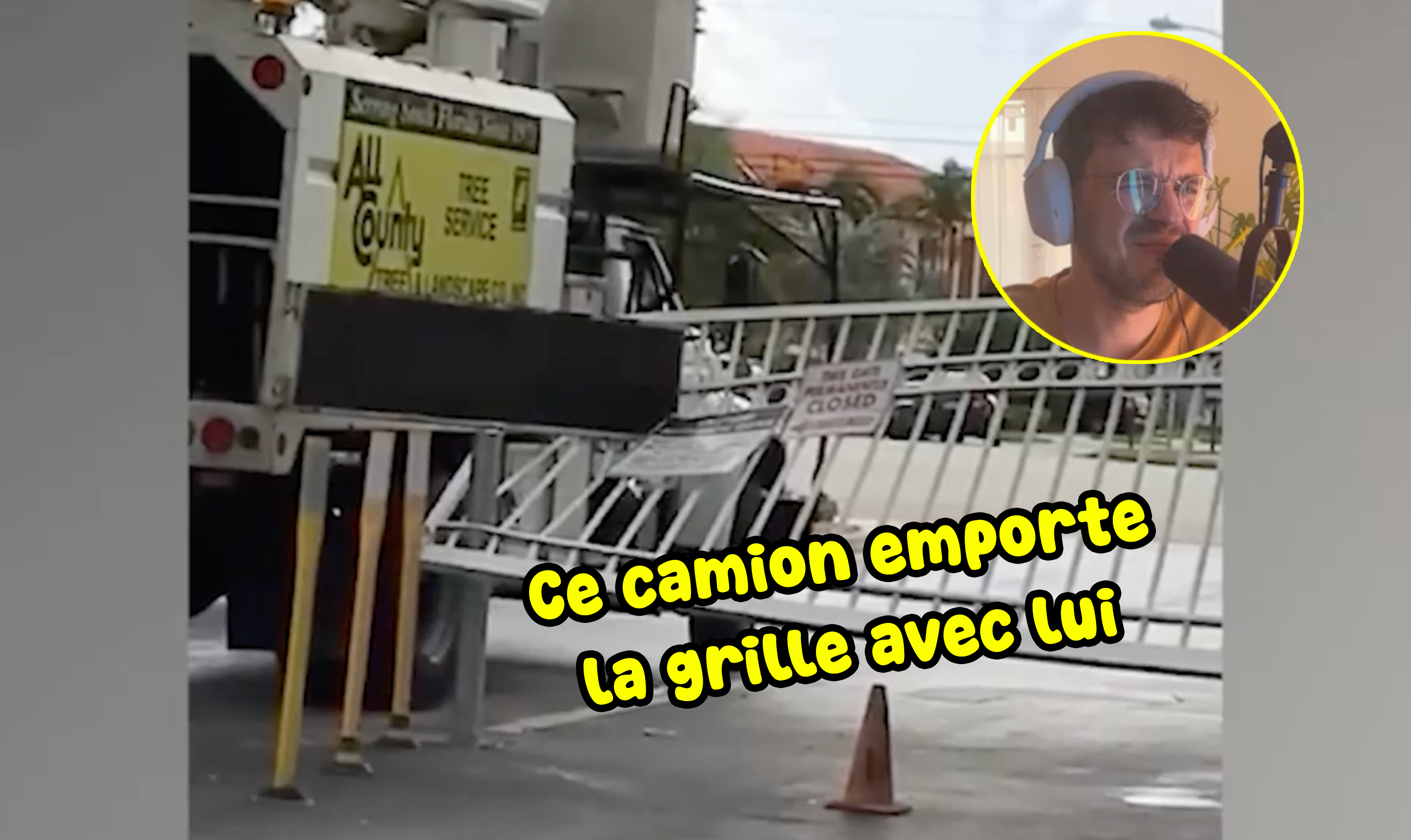 Ce camion emporte la grille avec lui