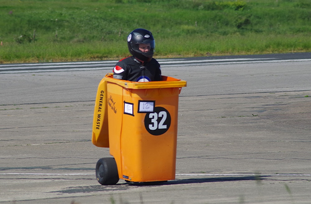 Local inventor achieves terminal velocity in garbage receptacle, calls ...
