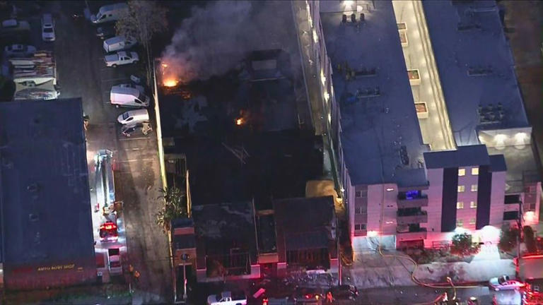 San Fernando Valley church fire still burning as families, children ...