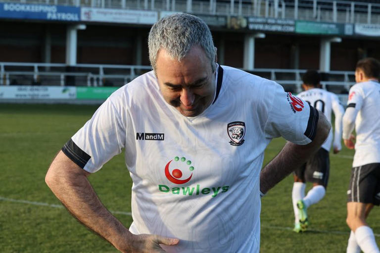 Football mascot, 60, stitched up by mates as striker refuses to hold ...