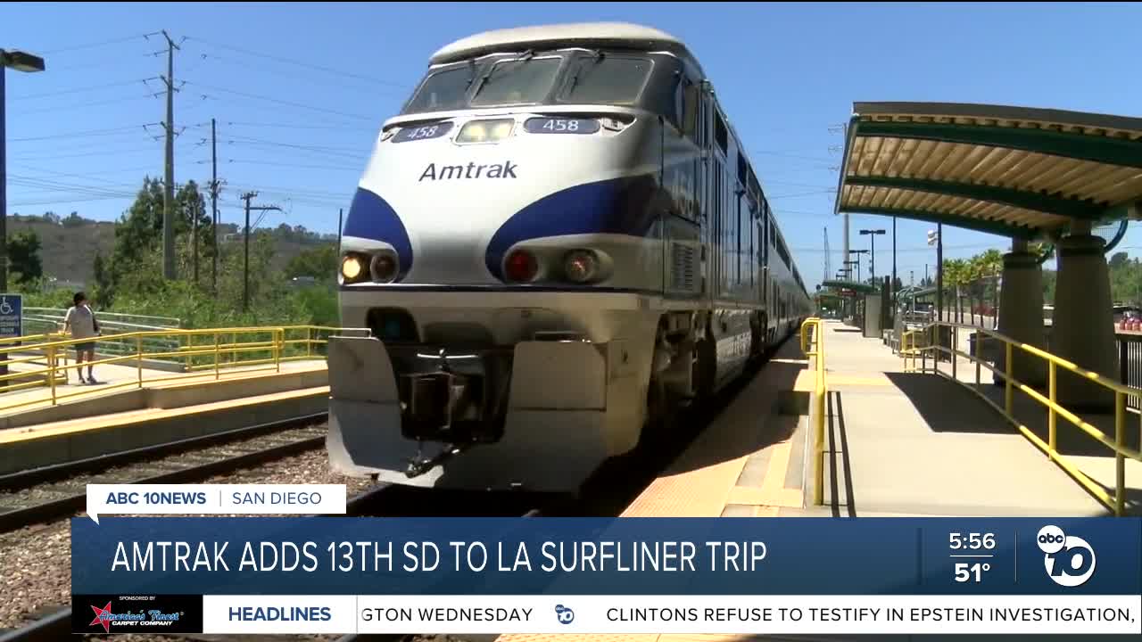 Amtrak adds 13th SD-LA Surfliner round trip