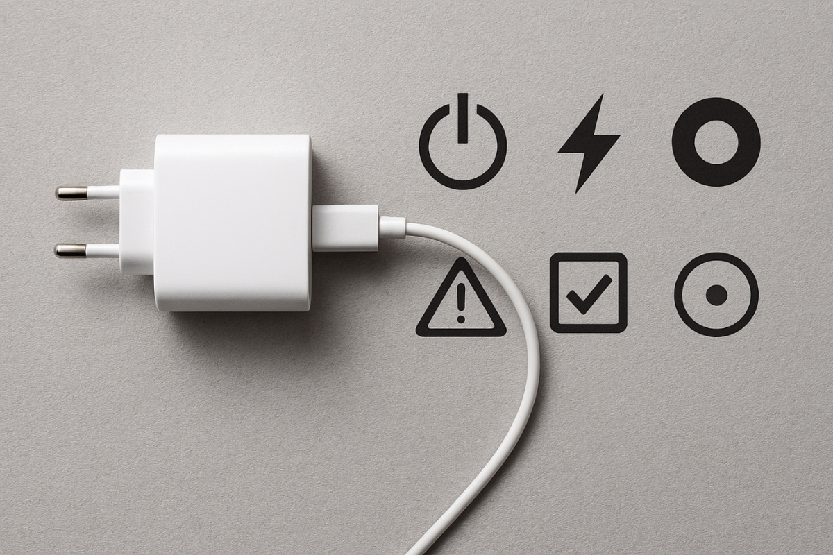Guía de símbolos en cargadores móviles: qué significan