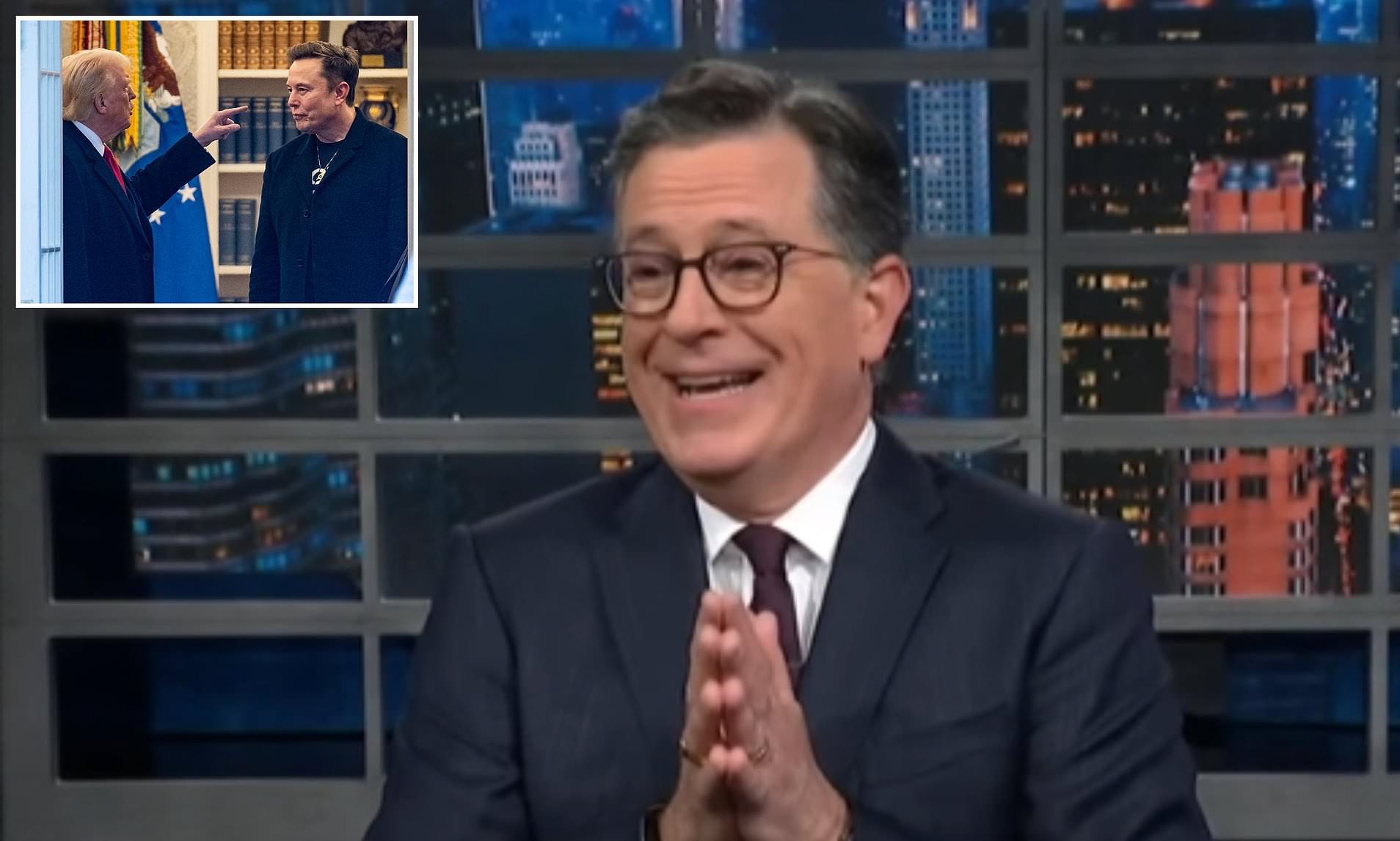 Gleeful leftist late night hosts delight in Trump Musk fallout