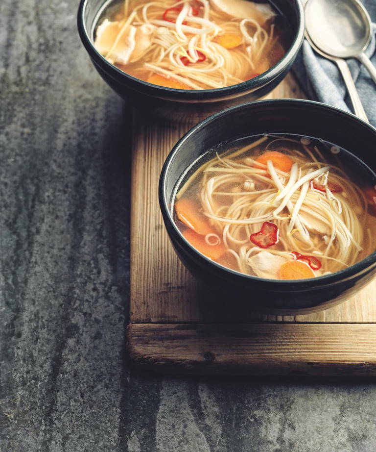 Need a boost? Make this super easy chicken noodle soup with a spicy and ...