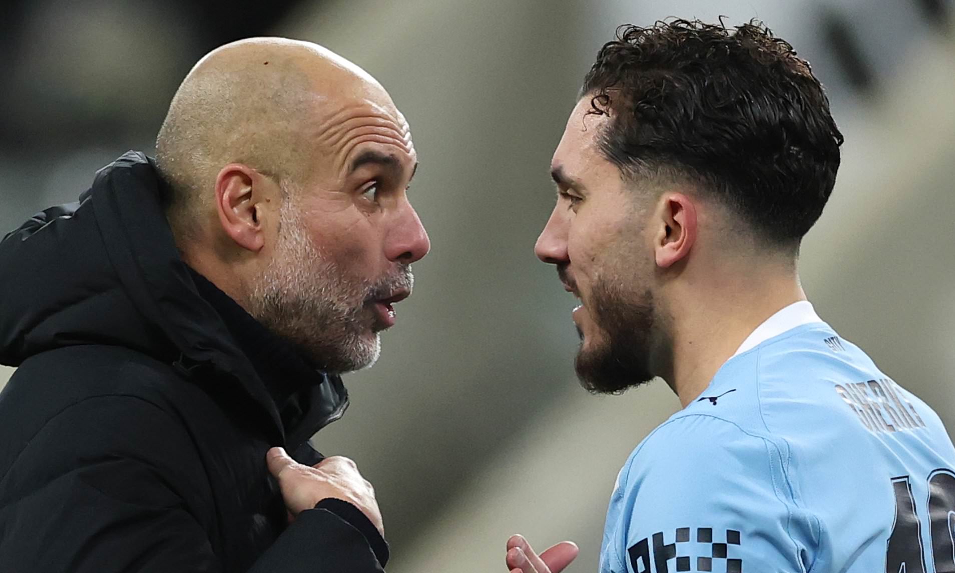 Pep Guardiola involved in animated full-time tactical debrief with ...