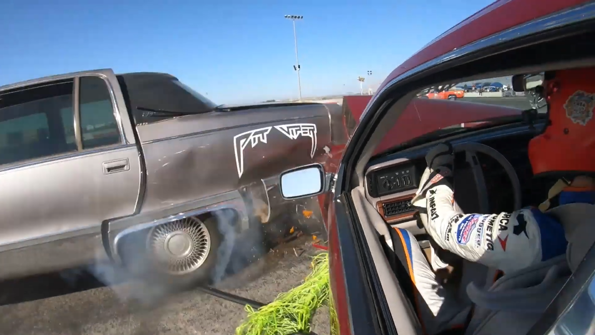 Unexpected crash during motorsport happy hour race