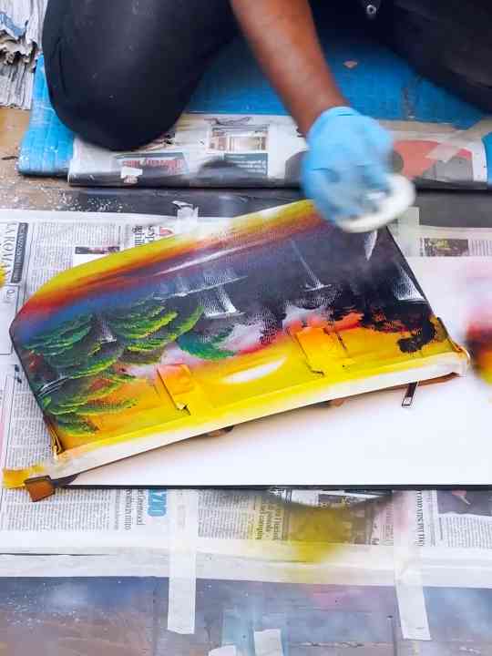She asked a street artist to paint her Louis Vuitton