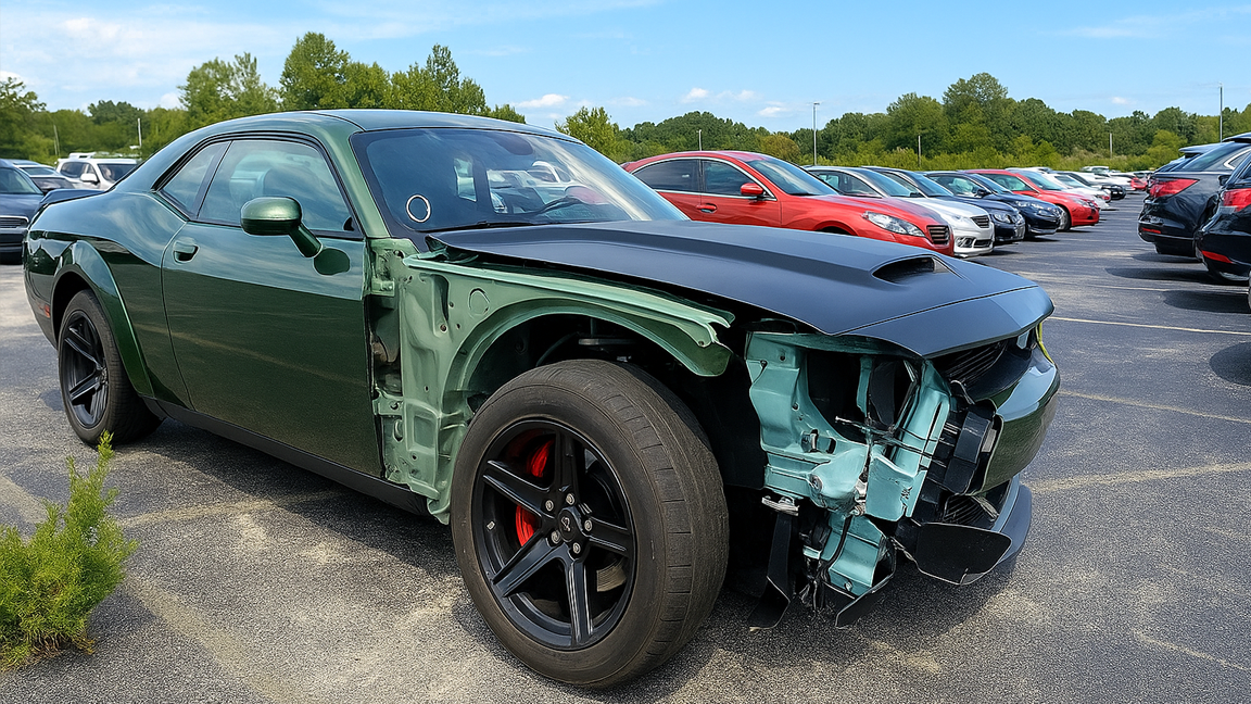 This wrecked Dodge Demon still sold for $86,000