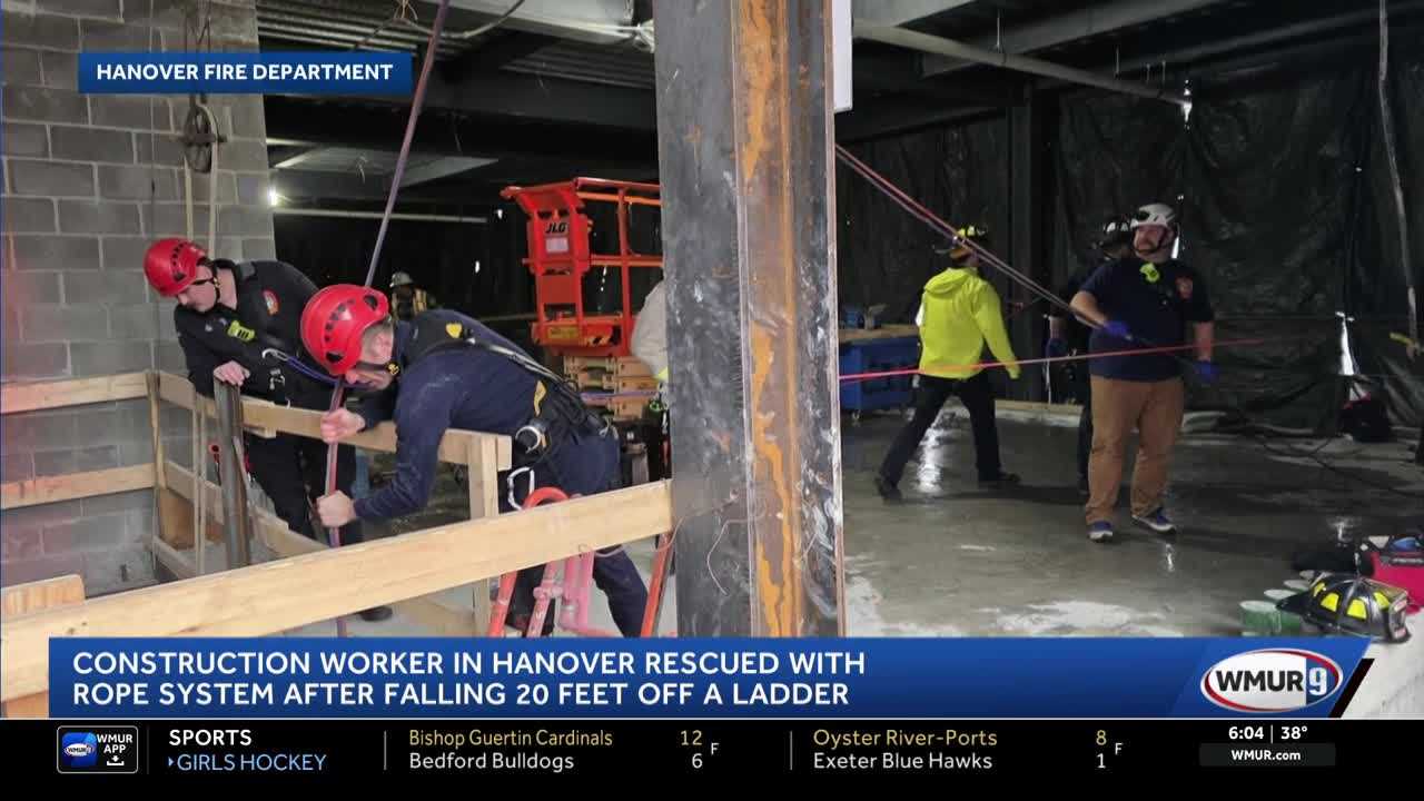Construction worker rescued after 20-foot fall in Hanover