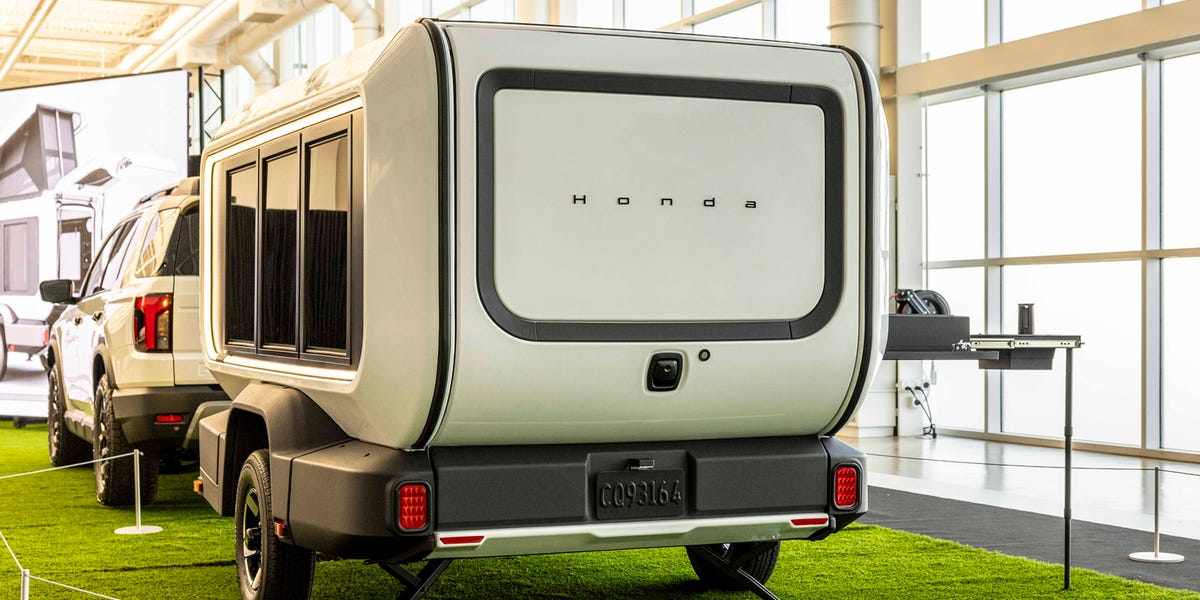 Home base: The Honda base station is a travel trailer that’s very, very ...