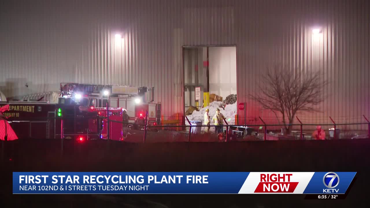 Omaha firefighters respond to 'difficult' recycling center fire