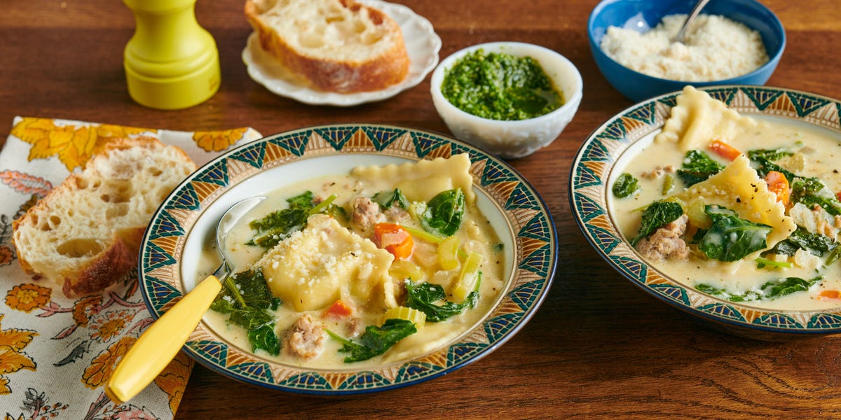 Winter nights call for Ree Drummond's creamy ravioli soup