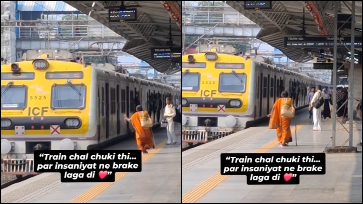 Mumbai local stops mid-departure to let elderly woman board. Wholesome ...