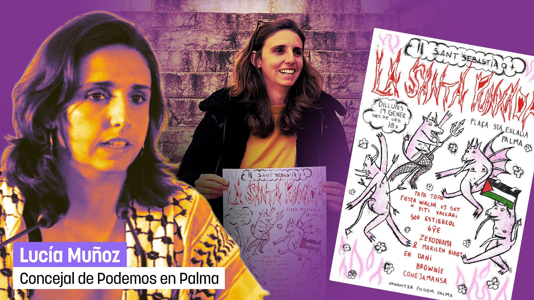 Podemos se mofa del patrón de Palma y le cuela una bandera palestina ...