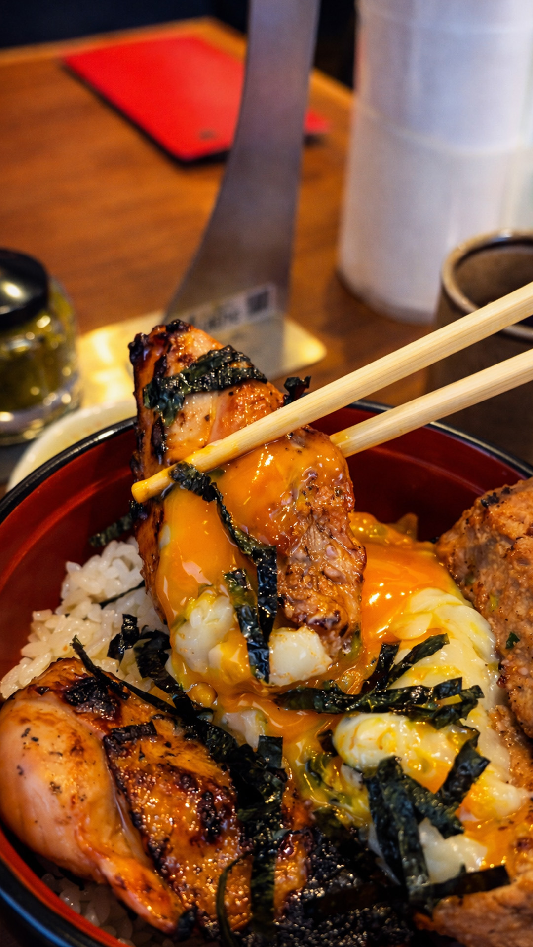 Eating an $8 yakitori bowl in Tokyo