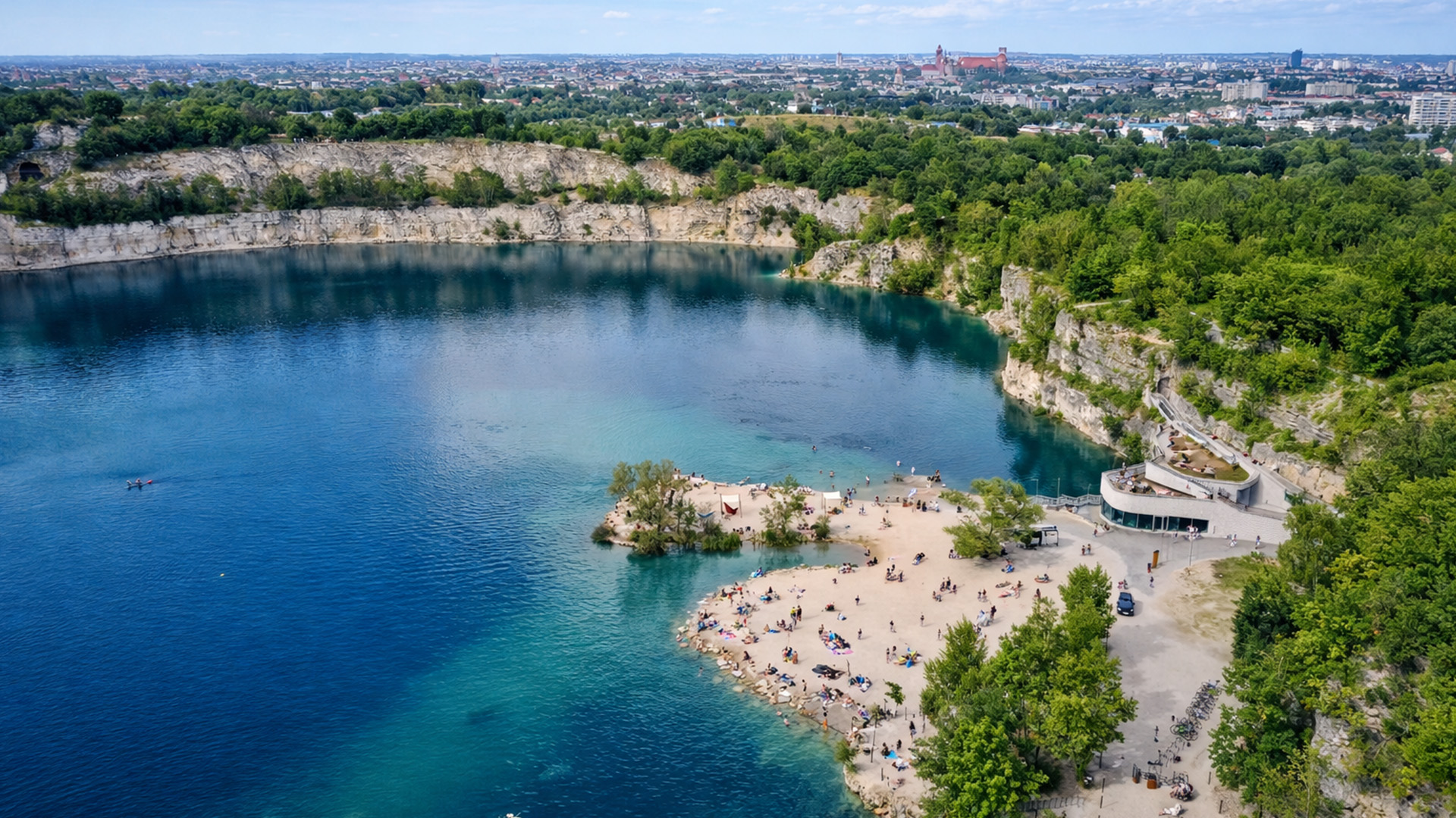 Have you seen a lagoon formed in an old quarry?