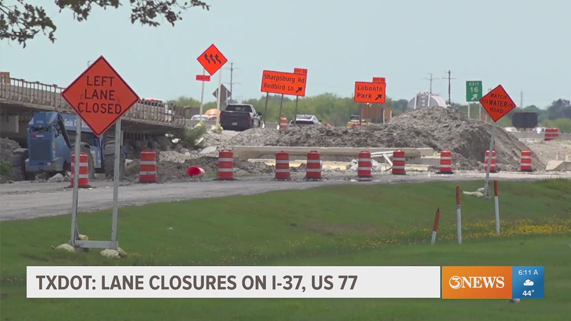 TxDOT: Lane closures on I-37, US 77