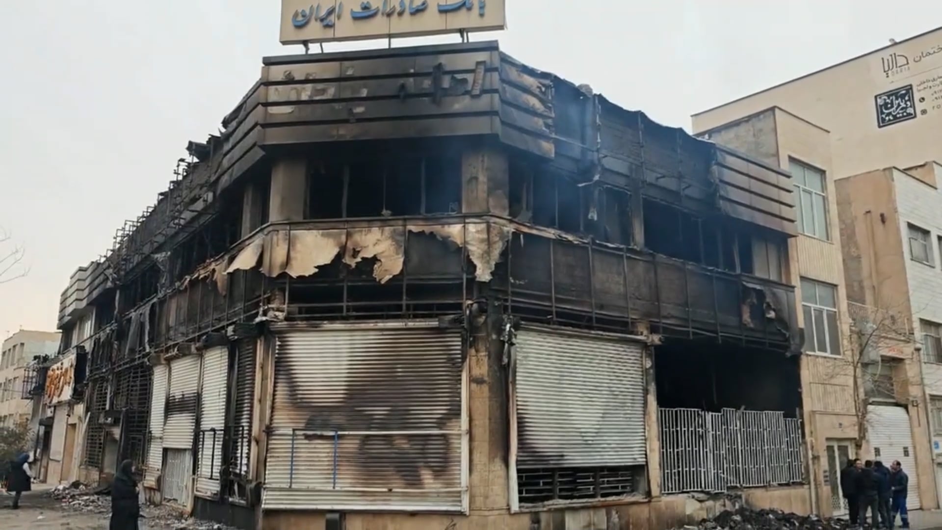 Scenes of destruction in Tehran after anti-government protests