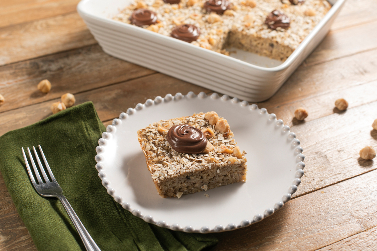 Banana bread baked oats con Nutella®