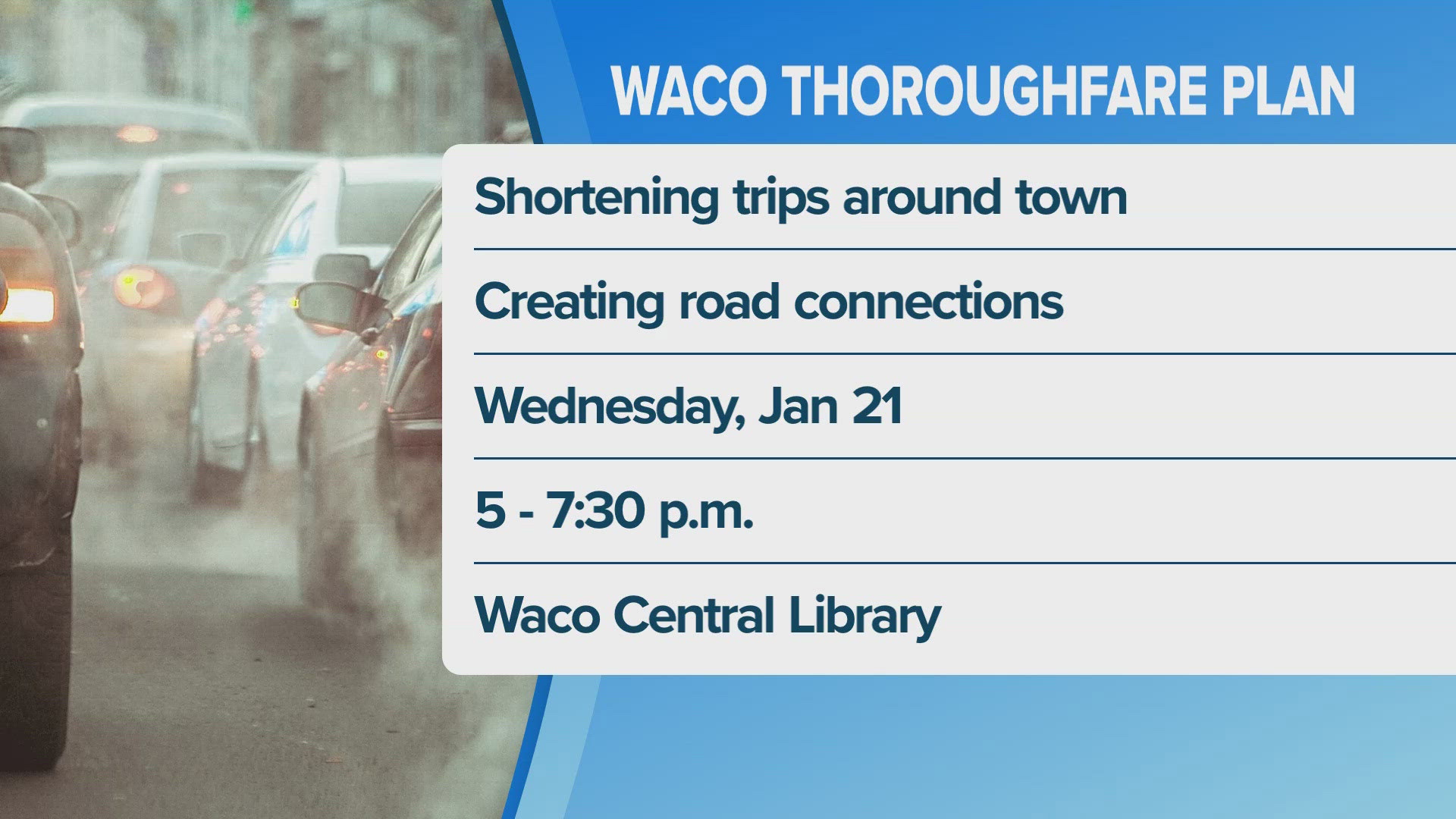 Waco seeks public input on thoroughfare plans at community meeting