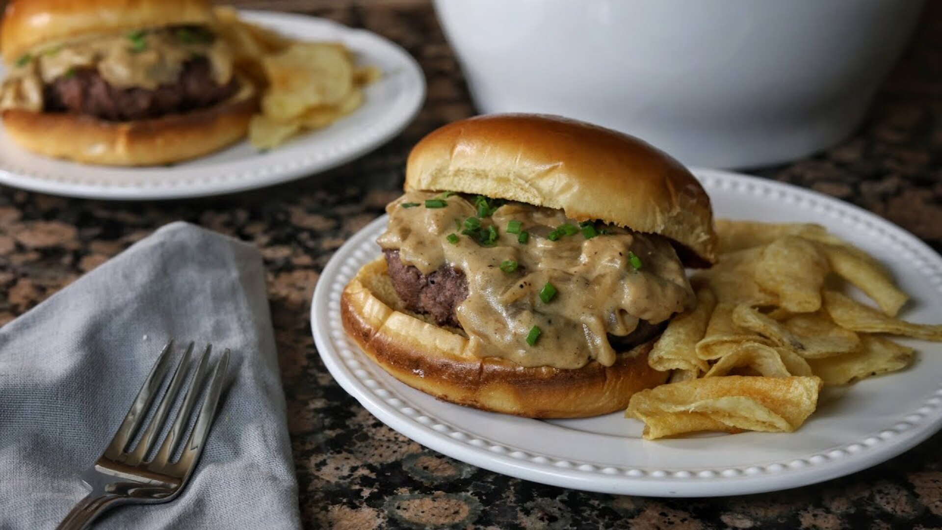Creamy beef stroganoff burgers recipe