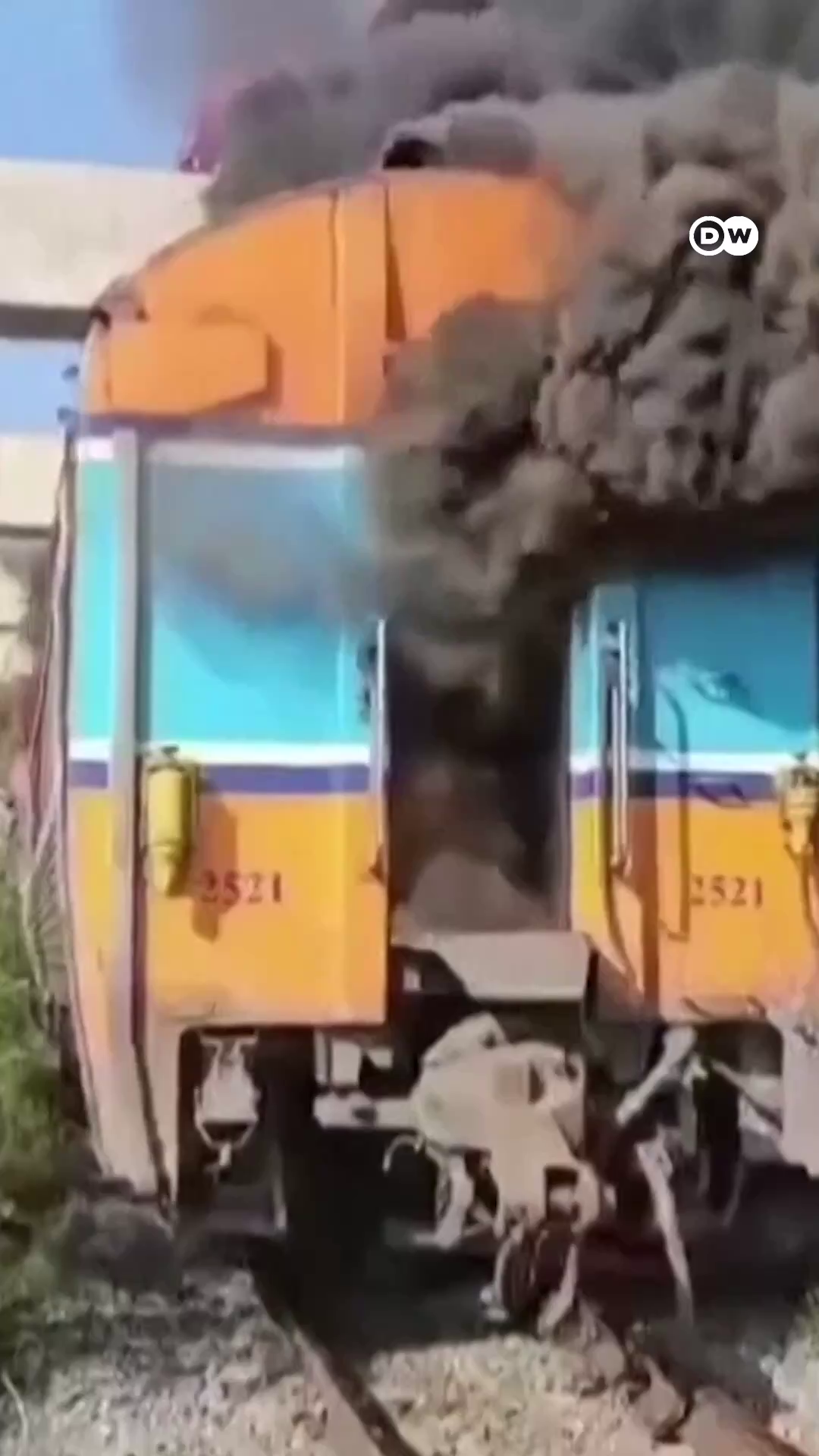 Construction crane collapses onto train in Thailand