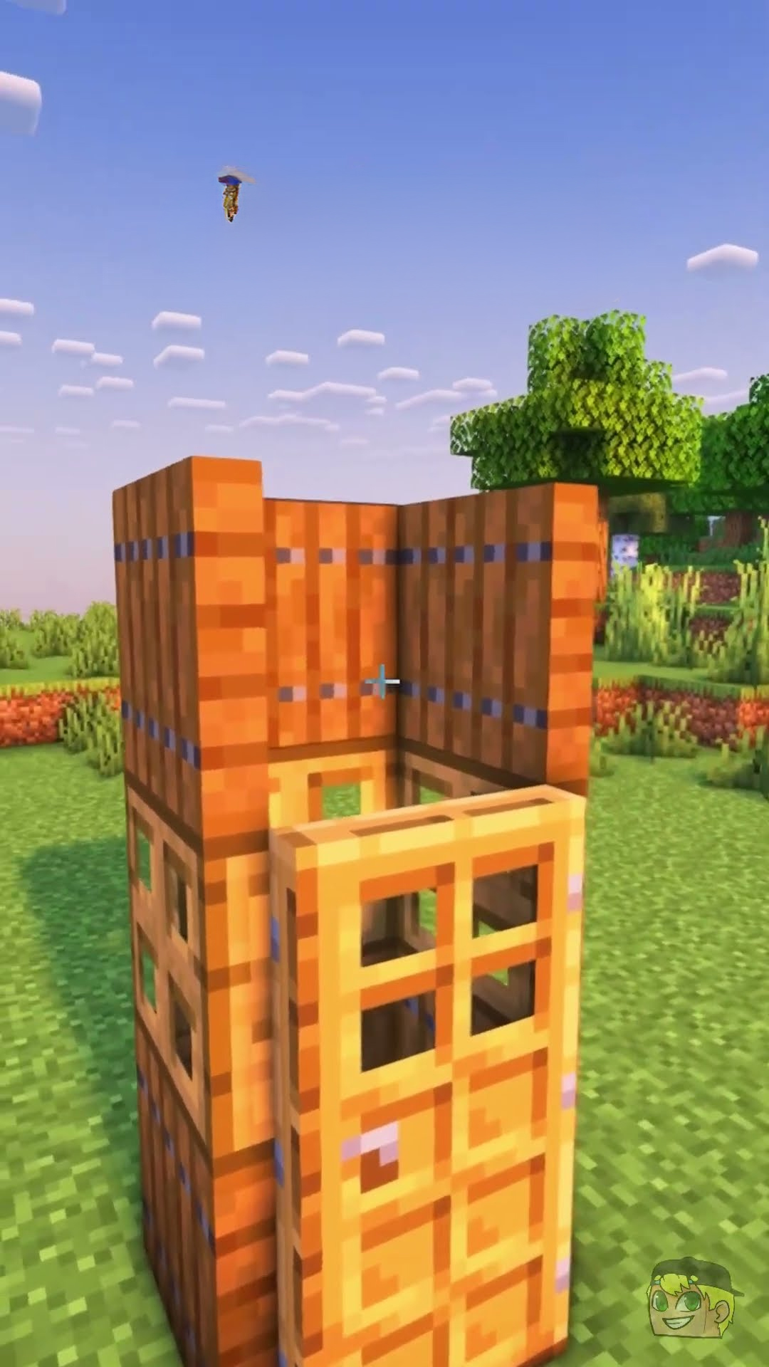 Building a compact 1 by 1 house in Minecraft