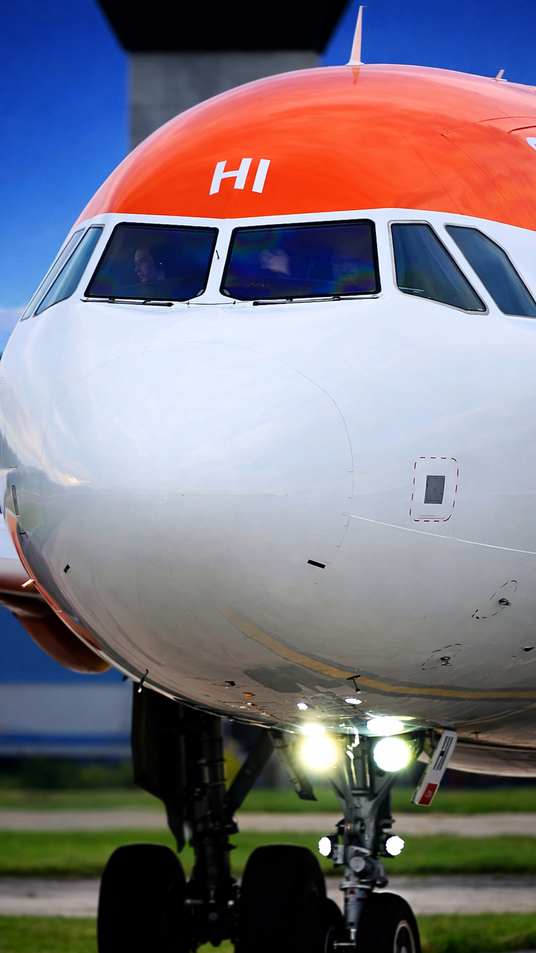 Friendly pilots wave before takeoff