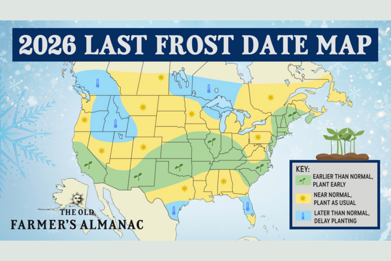 Old Farmer’s Almanac frost map shows impacts on each state