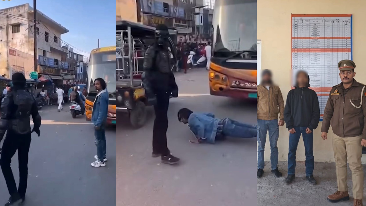 Man stops bus mid-road in Agra for push-ups, viral reel lands him a ...