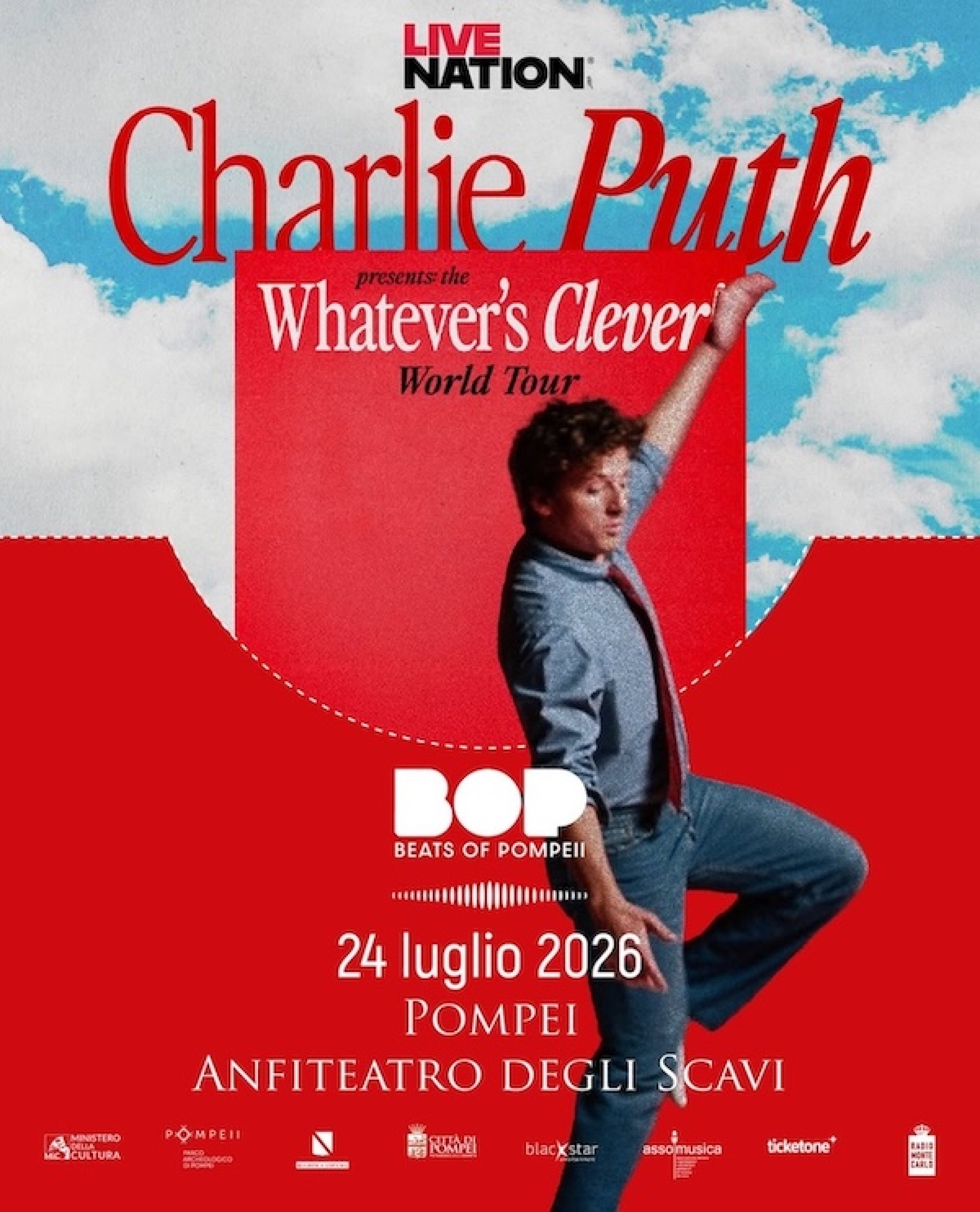 Charlie Puth in concerto a luglio al festival Beats of Pompei