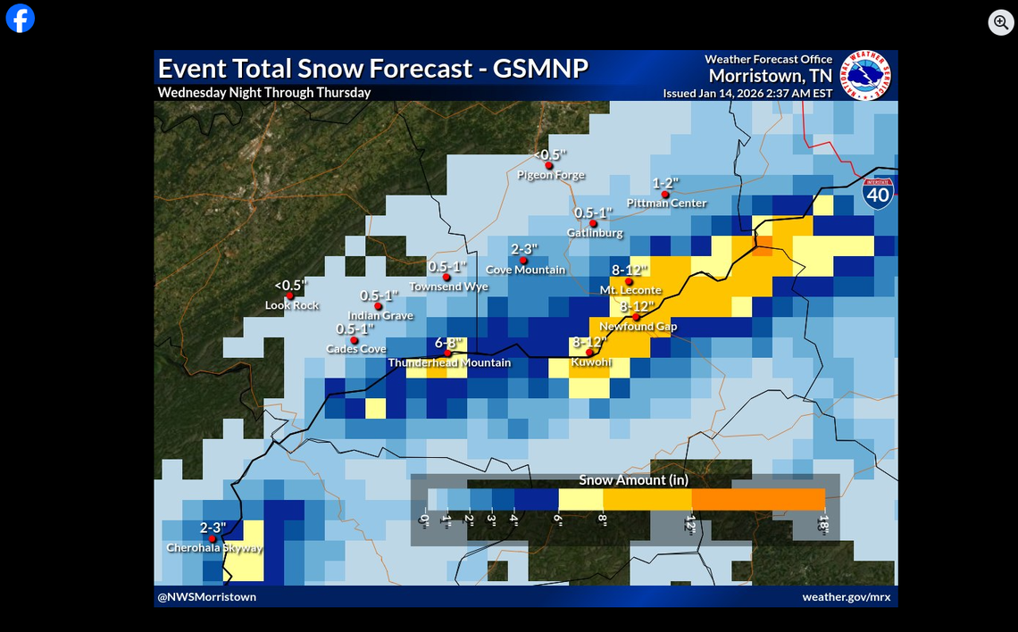 'Burst of snow' could top 1 foot in parts of North Carolina mountains ...