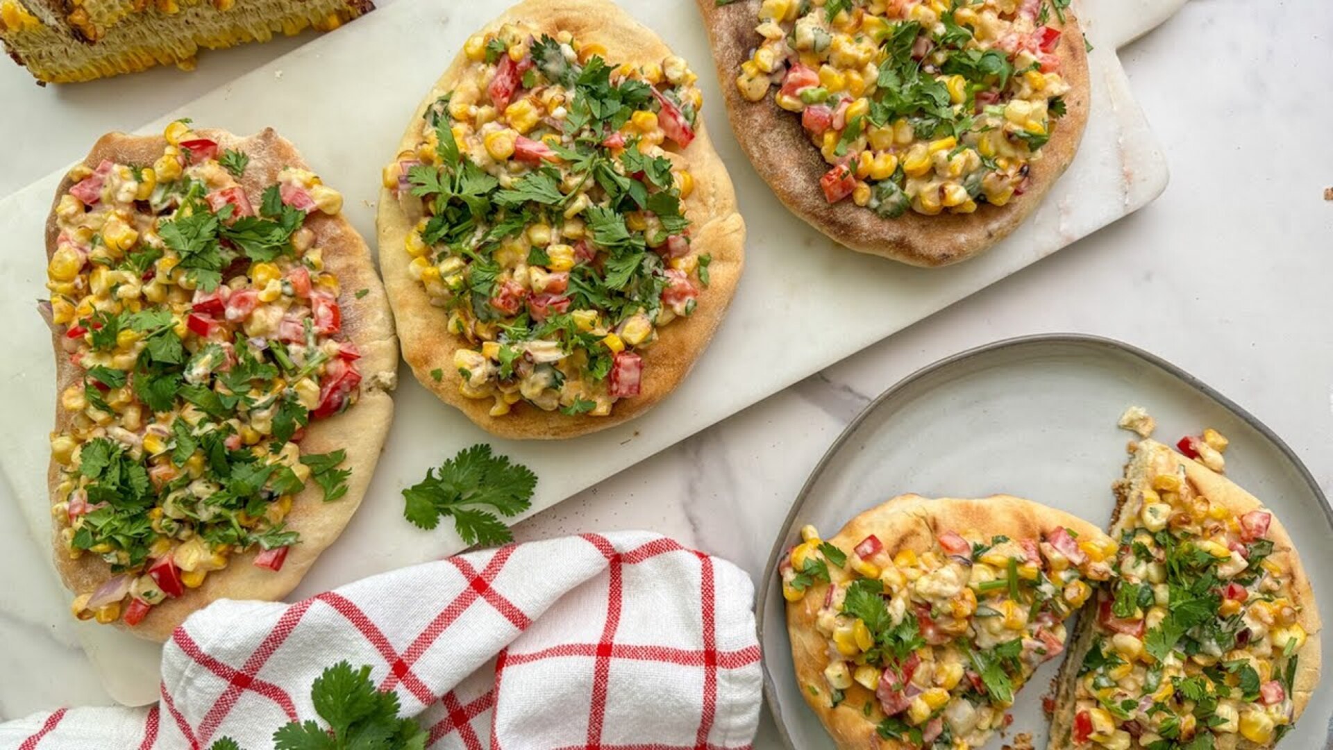 Grilled elote flatbread recipe