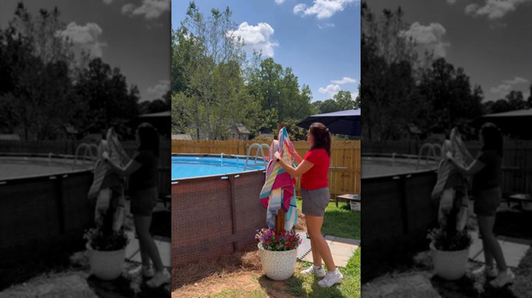 How to DIY an outdoor towel rack that doubles as yard decor