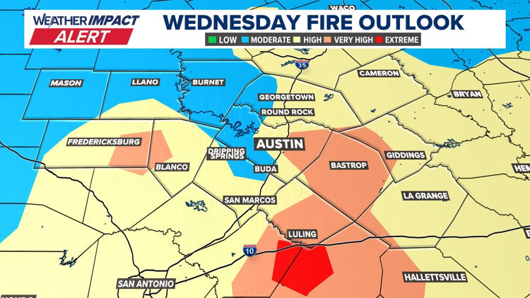 Weather impact alert: Elevated fire danger for parts of Central Texas ...
