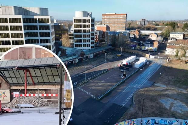 Aerial photos reveal progress on Swindon bus station demolition