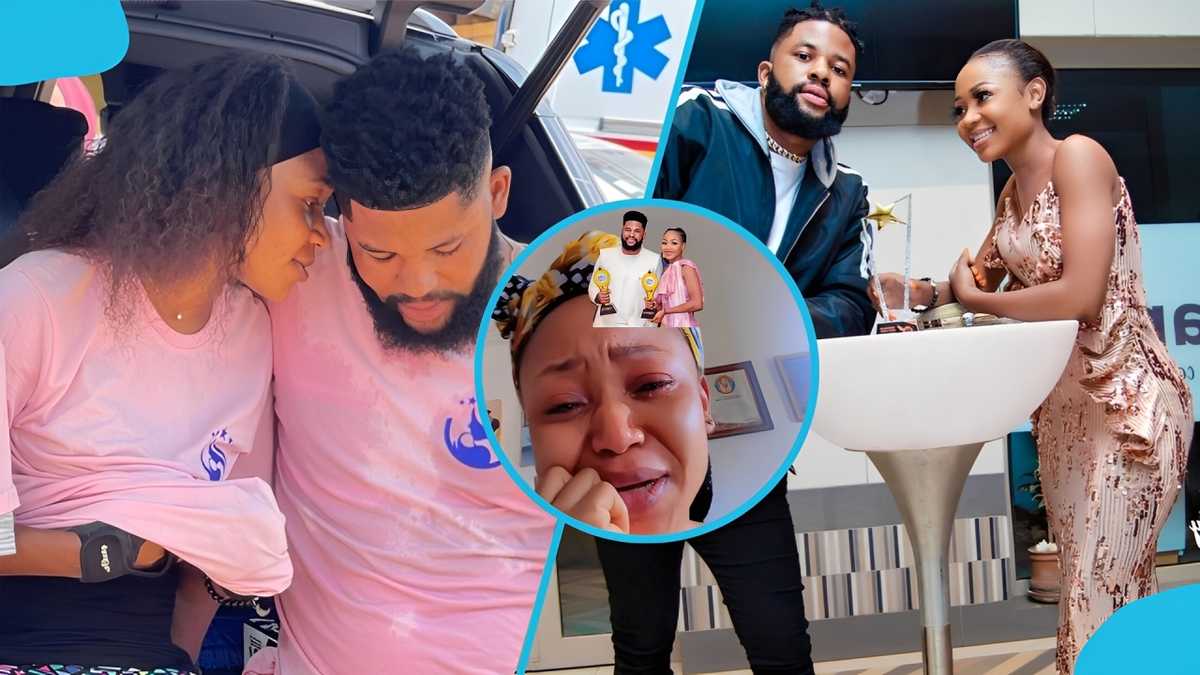 Akuapem Poloo cries as she reacts to the sudden death of her brother