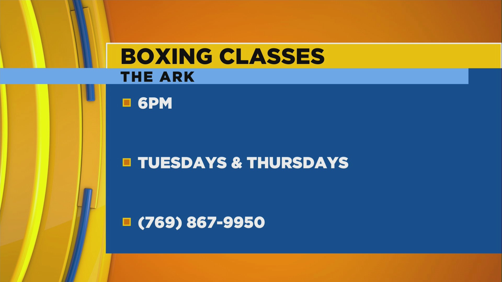 Boxing classes at the Ark