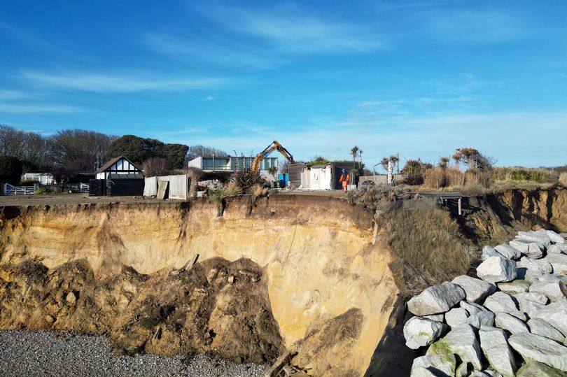 Clifftop home demolished after sudden 'coastal erosion' over the weekend