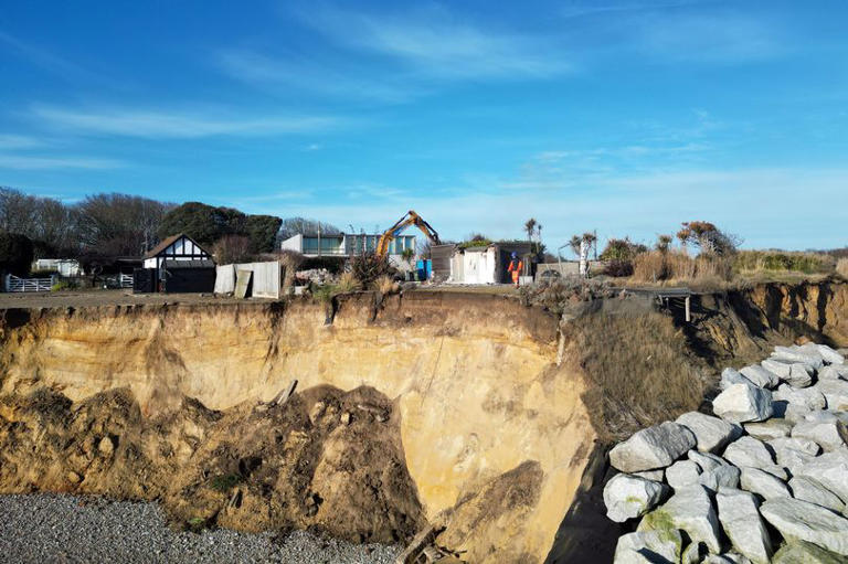 Clifftop home demolished after sudden 'coastal erosion' over the weekend