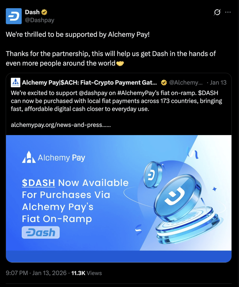 Dash se disparó 125% en medio del auge de las monedas privadas