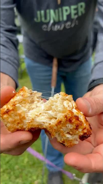 Campfire rice crispy treats roasted