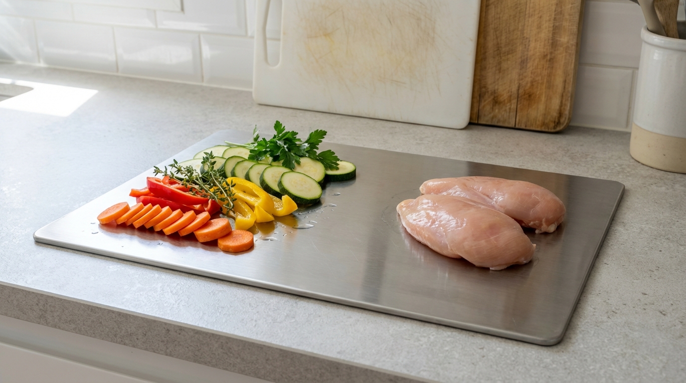 Ni plastique ni bois : cette planche à découper des cuisines pro évite ...