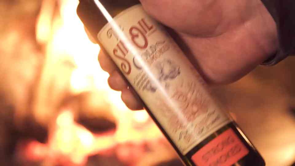 Dutch oven magic: Fried tomahawk steak over campfire flames